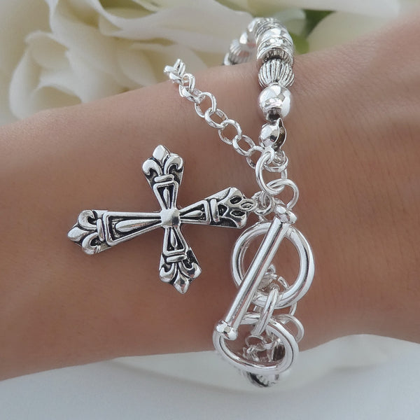 Silver Annabelle Cross Bracelet – Love Stylize