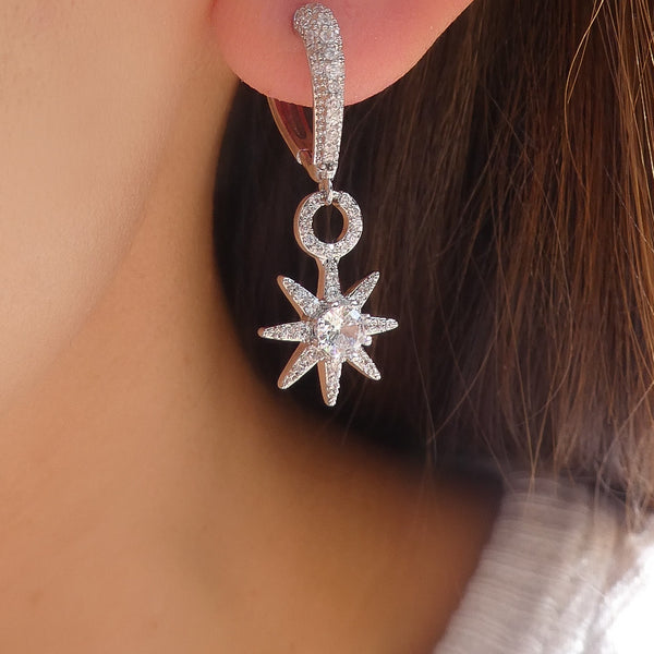 Crystal Jamie Start Hoops (Silver) – Love Stylize