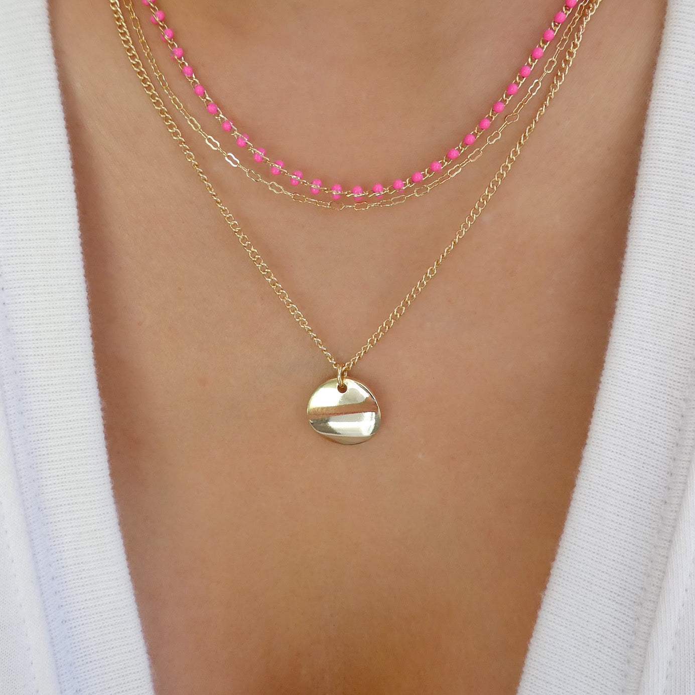Tracey Coin Necklace (Pink) – Love Stylize