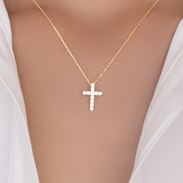 Crystal Noelle Cross Necklace – Love Stylize