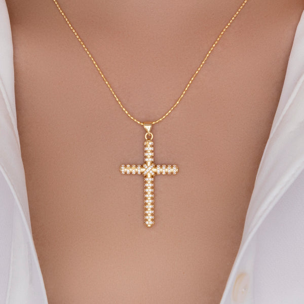 Crystal Cheryl Cross Necklace – Love Stylize