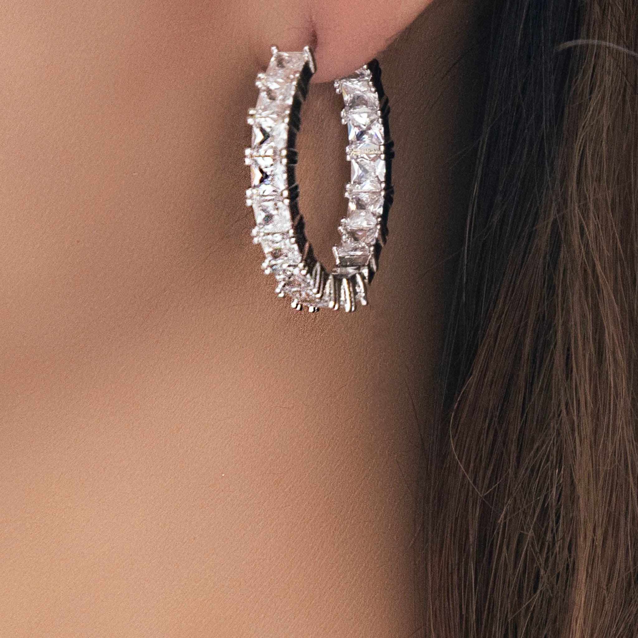 Crystal Esme Hoops (Silver) – Love Stylize