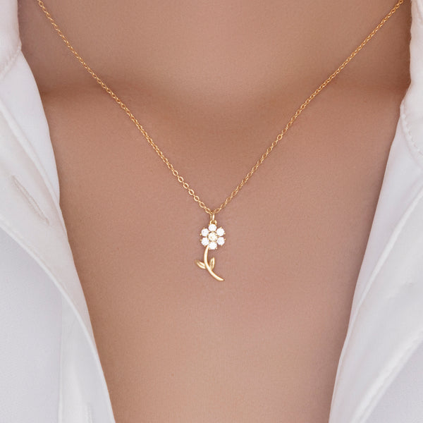 Mini Crystal Flower Necklace – Love Stylize