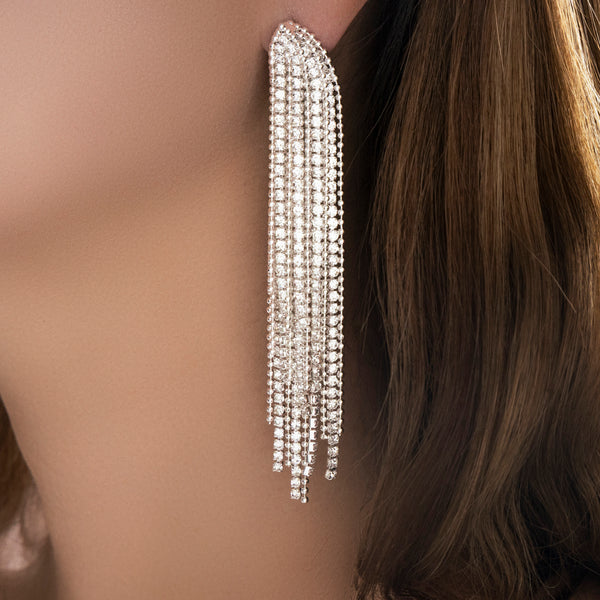 Crystal Camila Drop Earrings (Silver) – Love Stylize