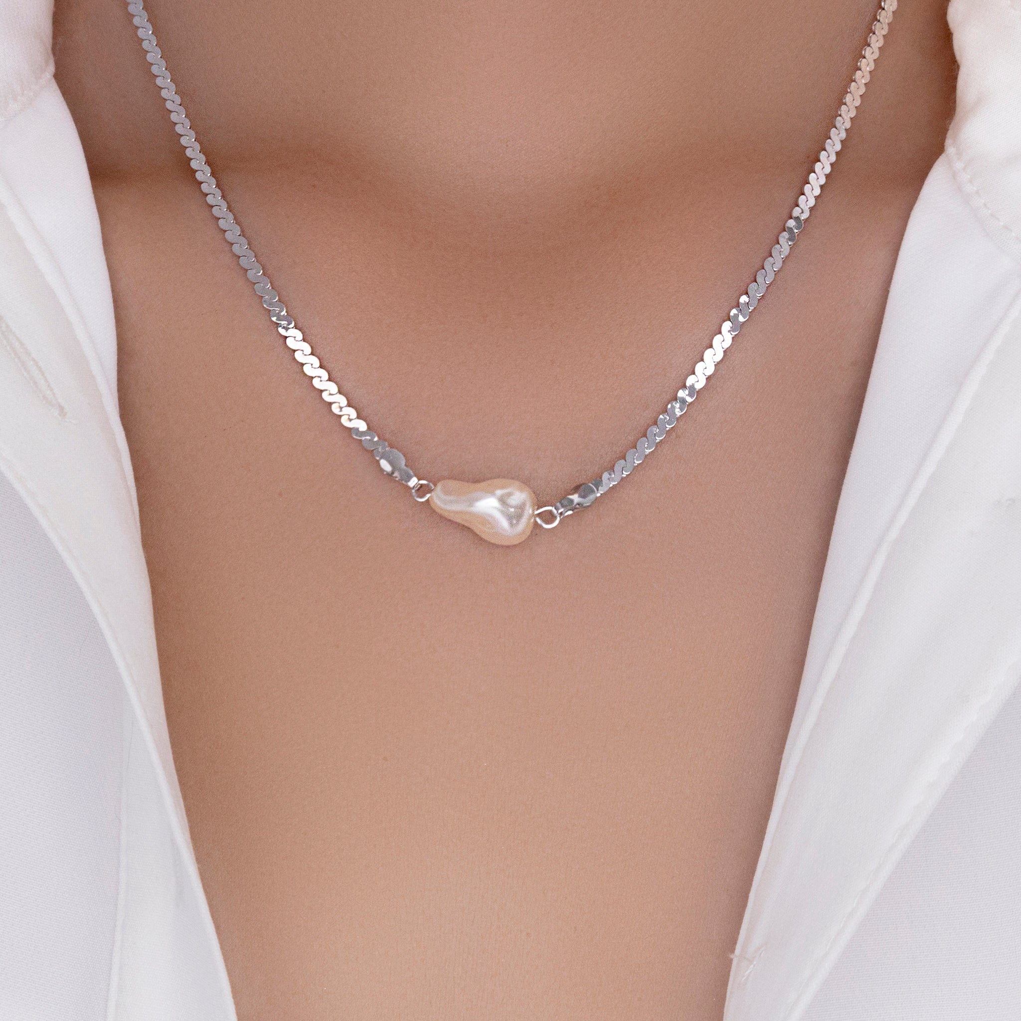 Micky Pearl Necklace (Silver) – Love Stylize